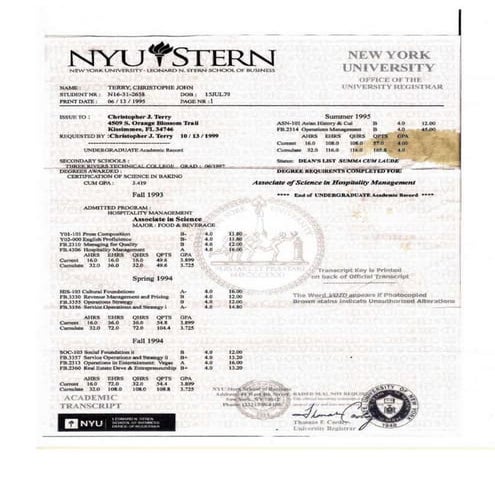 NYU transcript | PDF