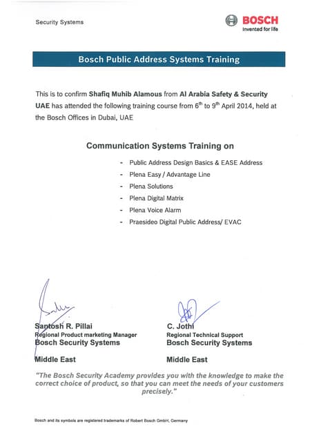 Bosch CCTV Training | PDF