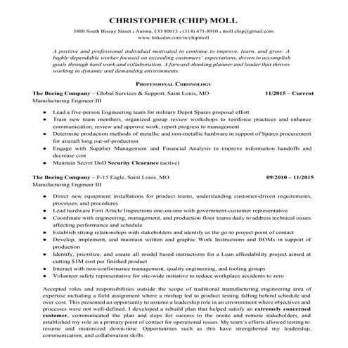 Christopher Moll Resume | PDF