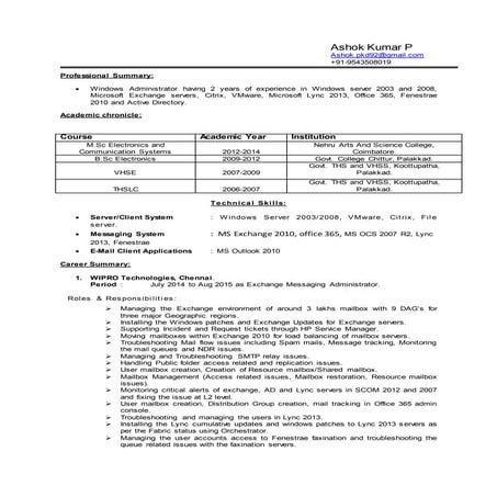 Ashok Kumar P Resume | PDF