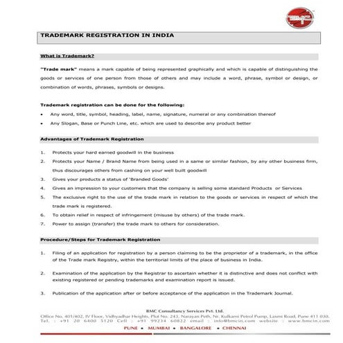 6 Easy Steps Of Trademark Registration | PDF