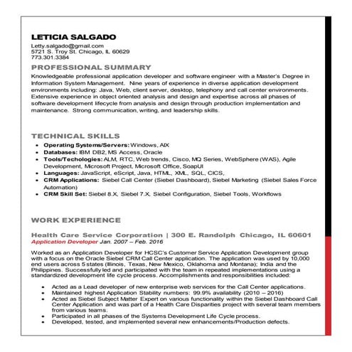 Leticia Salgado Resume v4 | DOCX | Computer Software and Applications | Computing