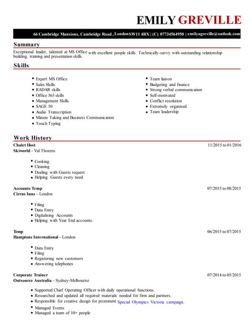 Andrew White CV Mid November 16 | PDF