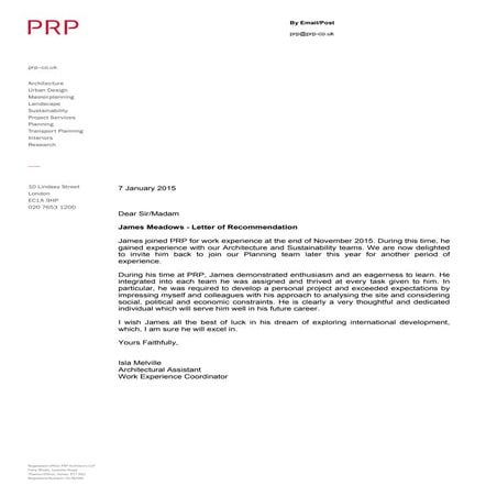 PRP Letter of Recommendation | PDF