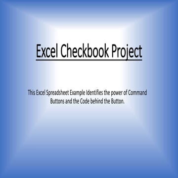 Excel Checkbook Project | PPT