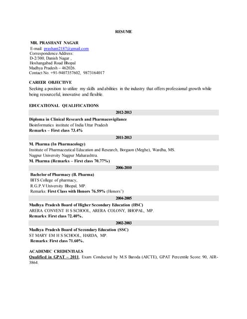 resume for R&D RESEACH | PDF