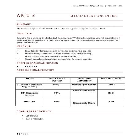 new cv arju (1) | DOCX | Careers