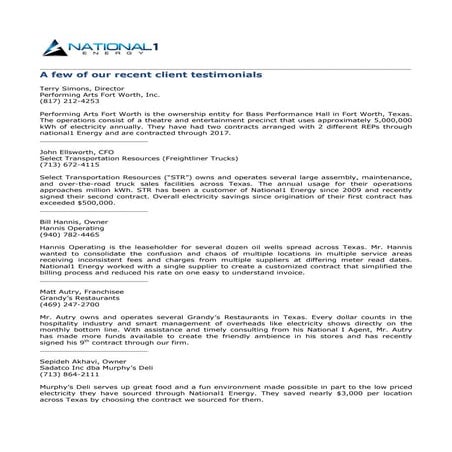 Client testimonials | PDF