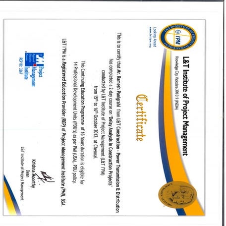 certifcate from L&T IPM | PDF
