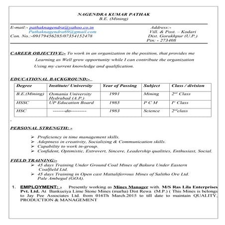 Nagendra Pathak (CV) | DOC