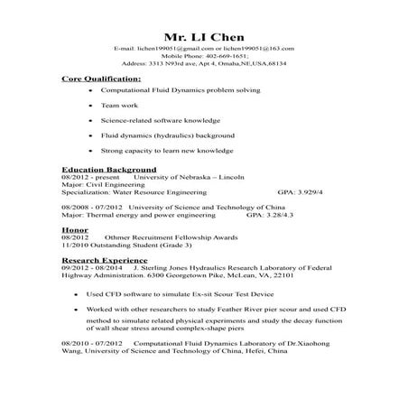 Chen Li CV | PDF