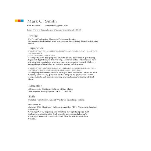 Mark C. Smith Resume | DOCX
