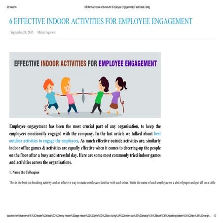 6 effective indoor activities for employee engagement - fast collab ...