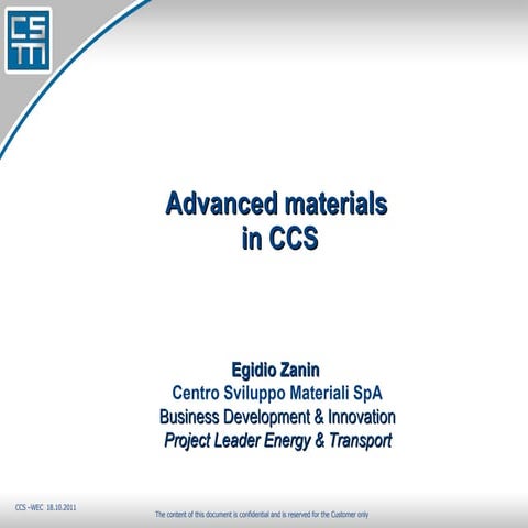 Advanced materials in CCS | PPT | Power and Energy Industry | Industries