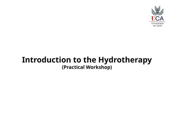 Hydrotherapy | PDF | Physical Therapy | Wellness