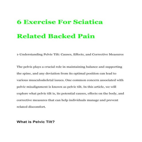 "Sciatica Solutions: 6 Essential Exercises to Relieve Back Pain" | PDF