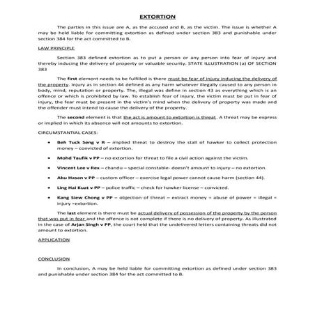 (6) extortion | DOC