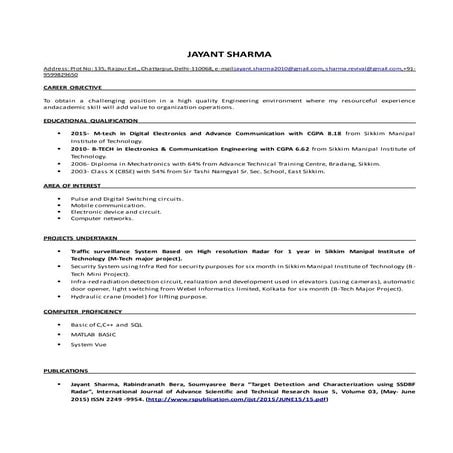 Resume -Jayant Sharma | DOCX