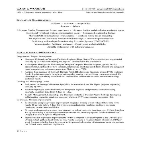 Gary G Wood Jr QA_Resume | PDF
