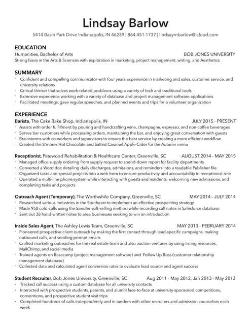 Resume 2 | PDF