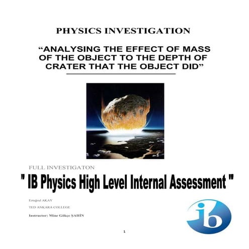 IB Physic Full Investigation | PDF