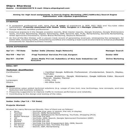 Resume-Shipra SEM-SEO | DOCX