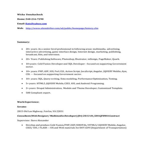 Wicha_resume_September2016 | PDF