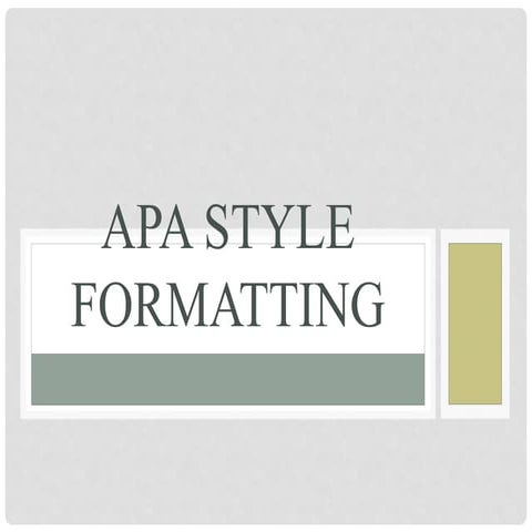 APA formatting PPT | PPTX