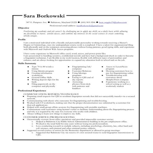 Monster.com resume | DOC | Education