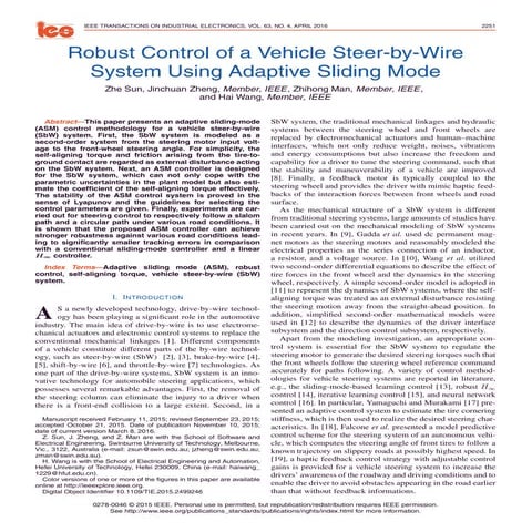 vehicle steer by wire | PDF