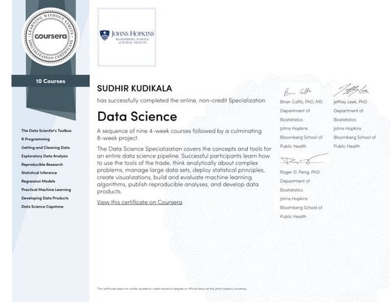 Coursera Data Science Specialization | PPT