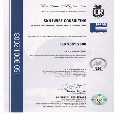 ISO Certification -Skillwise Consulitng | PDF