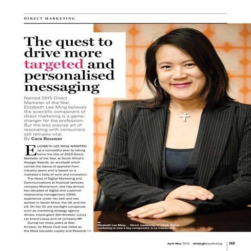 Elizabeth Lee Ming_Strategic Marketing Magazine feature_April-May2016 | PDF
