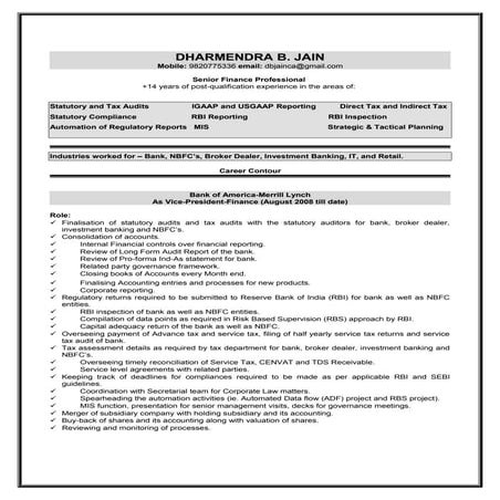 Dharmendra Jain CV | DOC