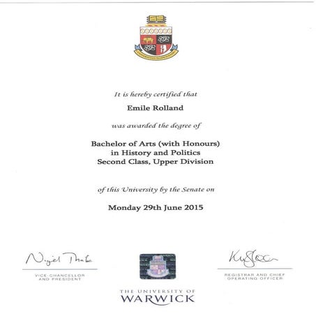 University of Warwick Diploma | PDF