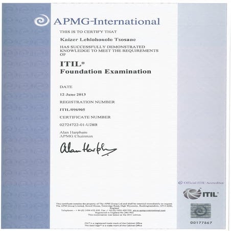 ITIL Certificate | PDF