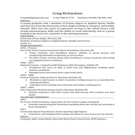 Craig Richardson Resume | DOC