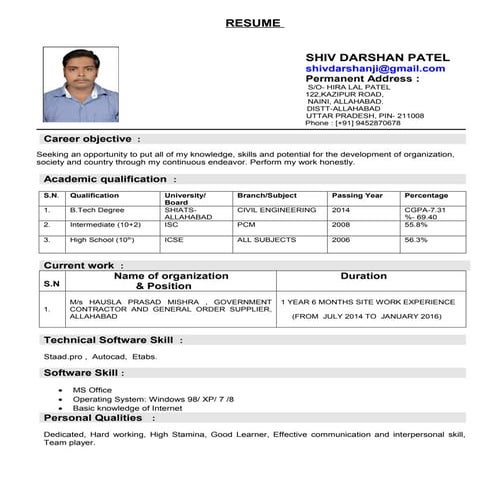 SHIV RESUME | PDF