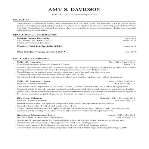 Amy Davidson CCLS Resume_9:16 | PDF