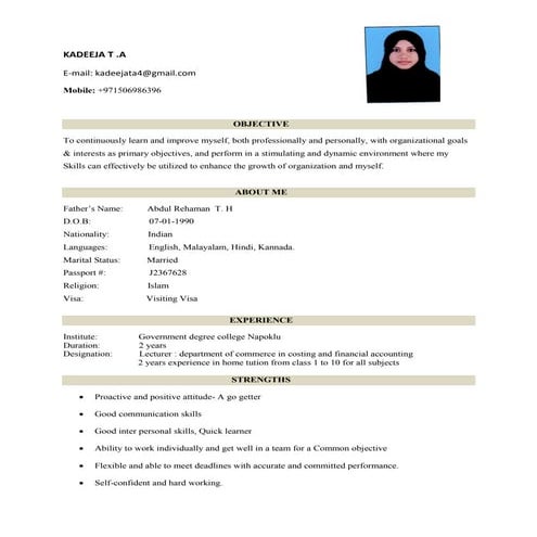 Anitha General Resume | DOCX