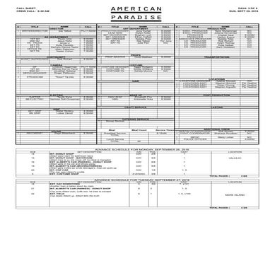 Crew and cast list | DOCX