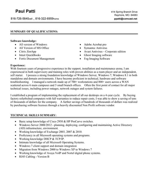 David Neuharth - Resume - May 2016 | DOCX | IT and Internet Support ...