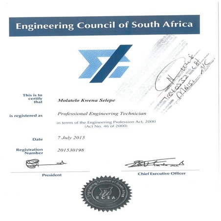 ECSA Ccertificate | PDF