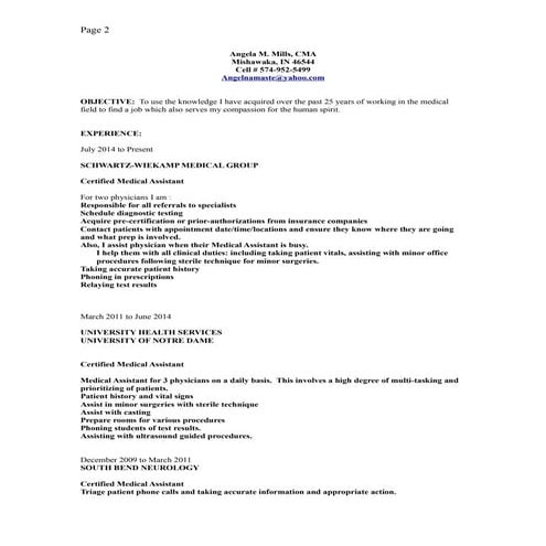 Angie's Resume | DOC | Resume Writing and Advice | Job Search
