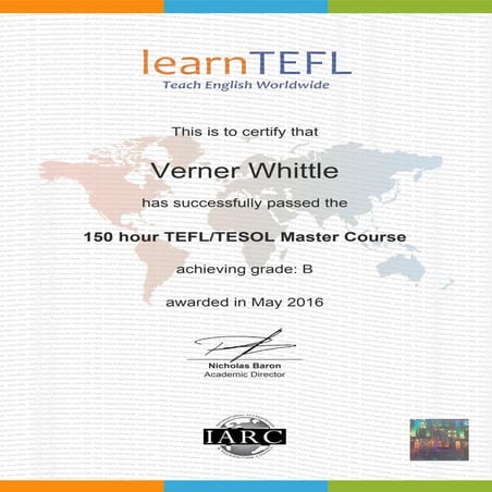 150 Hour Master Course Completion Certificate | PDF | Education