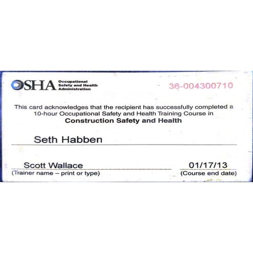 osha card | PDF