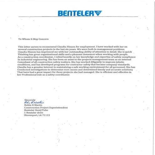 Recommendation Letter Mr Martin Pdf