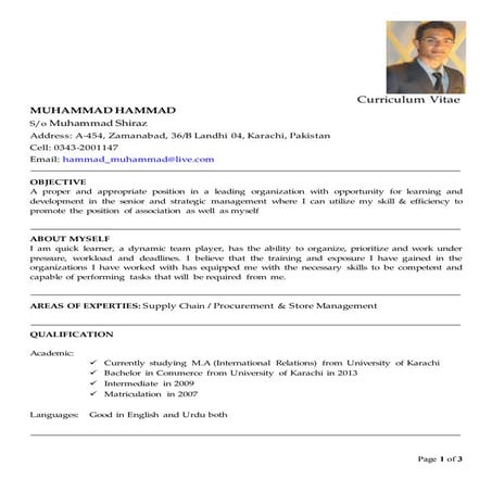 CV Hammad | PDF