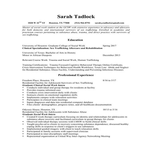 Sarah Tadlock presentations