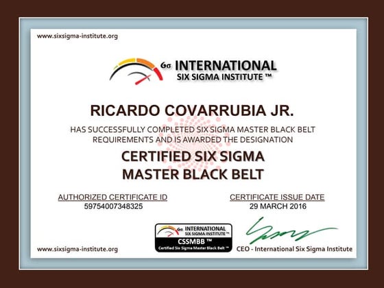 SixSigma Master Black Belt | PPT